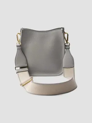 Prada Mini Leather Shoulder Bag - Light Grey