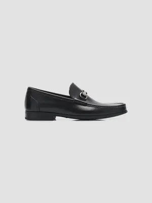 Magnanni Gentry Leather Horsebit Loafers - Black