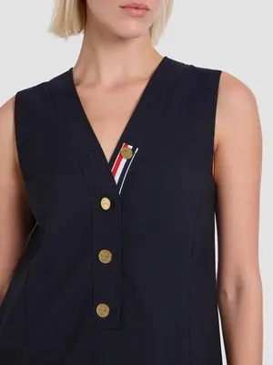 Thom Browne V-neck Wool Cardigan Minidress