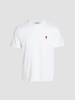 AMI Paris De Coeur Rouge T-shirt - Blanc
