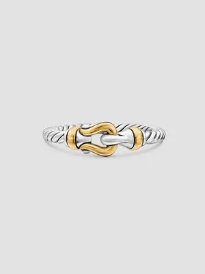 David Yurman Petite Buckle Ring In Sterling - Multi