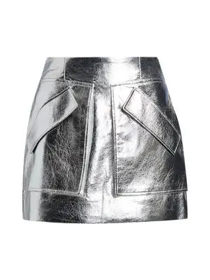 AKNVAS Cherry Metallic-finish A-line Miniskirt