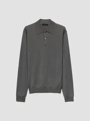 Prada Cashmere And Silk Polo Shirt - Grey