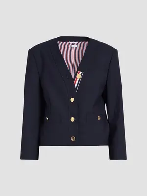 Thom Browne V-neck Wool Cardigan Jacket
