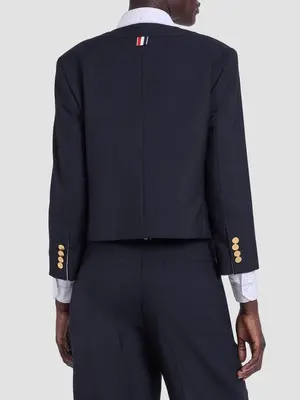 Thom Browne V-neck Wool Cardigan Jacket