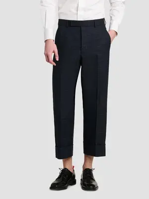 Thom Browne Windowpane Check Cotton-wool Suiting Trousers