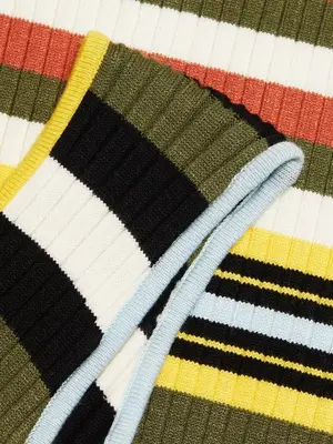 TOCCIN Bowie Striped V-neck Midi-dress
