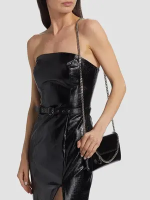 TOCCIN Vivian Bandeau Croc-embossed Midi-dress
