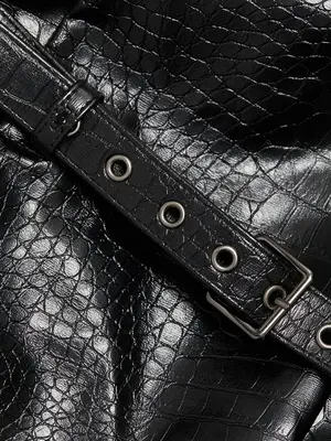 TOCCIN Vivian Bandeau Croc-embossed Midi-dress