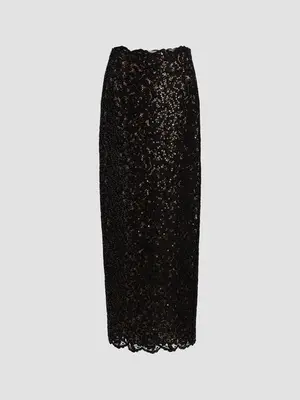 TOCCIN Marielle Cotton-blend Lace Maxi Skirt - Jet