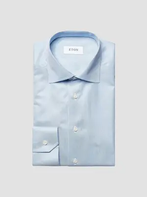 Eton Contemporary-fit Fine Striped Twill Shirt - Blue