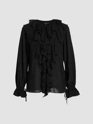 TOCCIN Tobi Exaggerated Ruffle Blouse - Jet