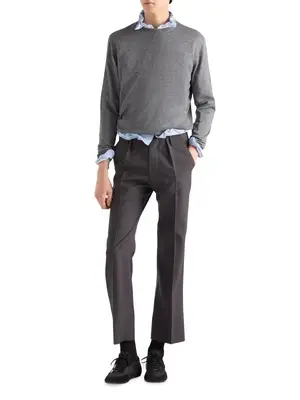Prada Cashmere And Silk Crewneck Sweater - Grey