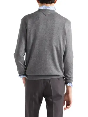 Prada Cashmere And Silk Crewneck Sweater - Grey