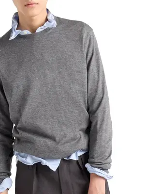 Prada Cashmere And Silk Crewneck Sweater - Grey