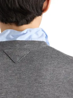 Prada Cashmere And Silk Crewneck Sweater - Grey