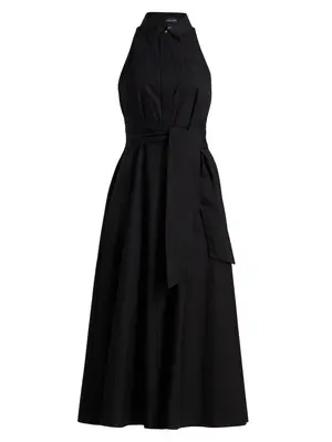 TOCCIN Chelsea Cotton Tie-waist Midi-shirtdress - Jet