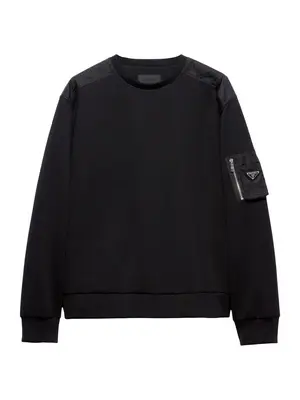 Prada Cotton Fleece And Re-nylon Sweatshirt