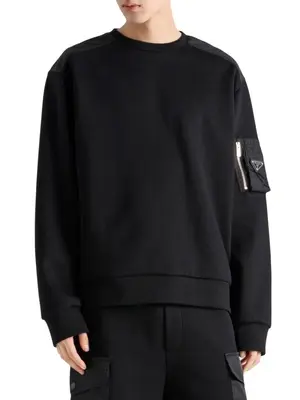 Prada Cotton Fleece And Re-nylon Sweatshirt