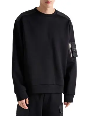 Prada Cotton Fleece And Re-nylon Sweatshirt