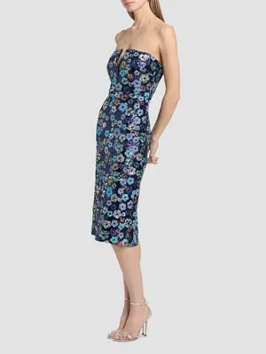 Ramy Brook Ella Floral-sequinned Midi-dress