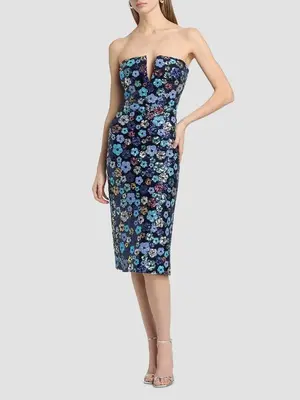 Ramy Brook Ella Floral-sequinned Midi-dress