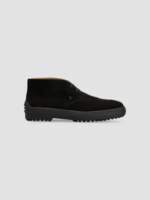 TOD'S Gommino Suede Desert Ankle Boots - Nero