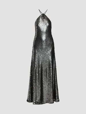 TOCCIN Monica Sequined Gown - Gunmetal