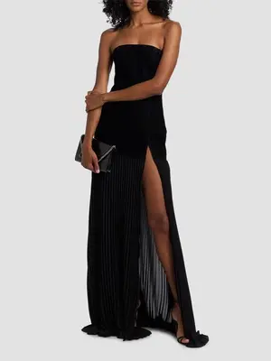 TOCCIN Lina Strapless Sculpted Maxi Dress