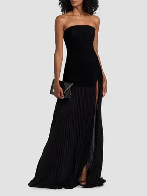 TOCCIN Lina Strapless Sculpted Maxi Dress