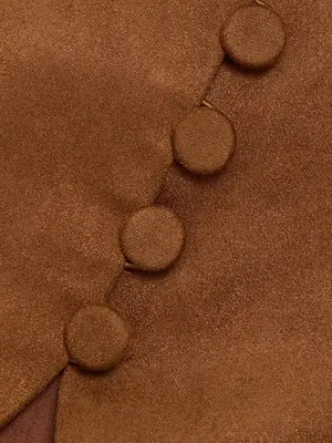 TOCCIN Ariana Faux-suede Button-front Top
