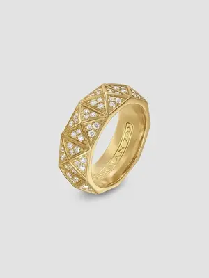 David Yurman Pyramid Band Ring In 18k Yellow Gold