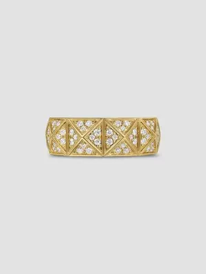 David Yurman Pyramid Band Ring In 18k Yellow Gold