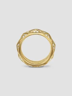 David Yurman Pyramid Band Ring In 18k Yellow Gold