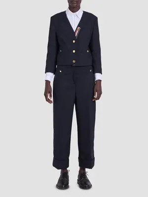Thom Browne Wool Cardigan-style Pocket Trousers