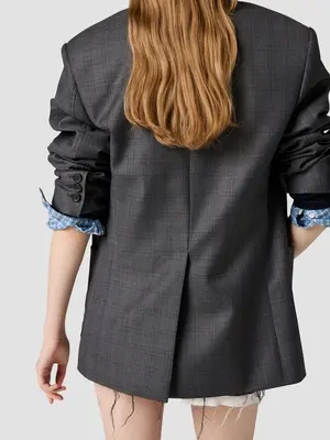 Miu Miu Prince Of Wales Checked Wool Blazer