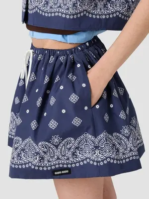 Miu Miu Bandana Print Poplin Miniskirt