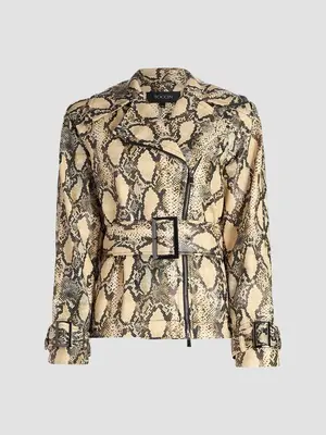TOCCIN Brando Snake-embossed Faux Leather Biker Jacket