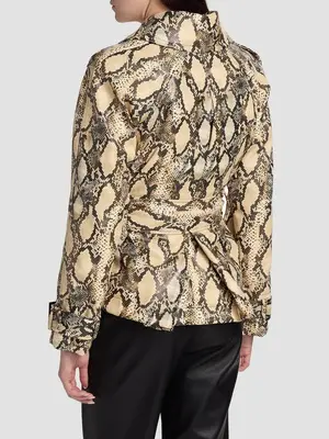 TOCCIN Brando Snake-embossed Faux Leather Biker Jacket