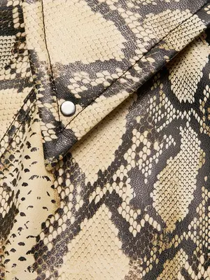 TOCCIN Brando Snake-embossed Faux Leather Biker Jacket