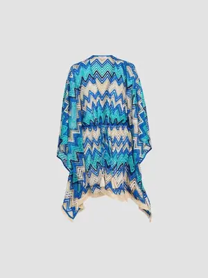Ramy Brook Rayne Chevron-knit Cover-up Minidress - Blue Chevron