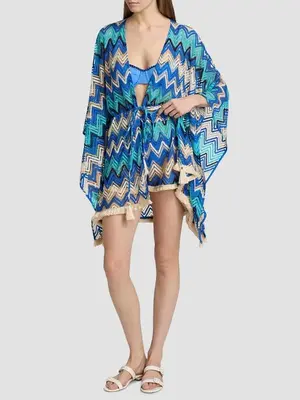 Ramy Brook Rayne Chevron-knit Cover-up Minidress