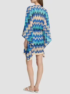 Ramy Brook Rayne Chevron-knit Cover-up Minidress