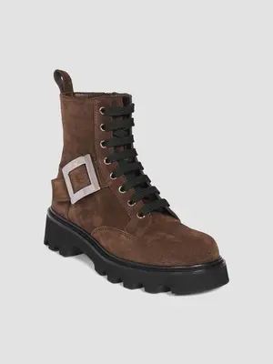 ROGER VIVIER Viv Rangers Truck Leather Ankle Booties