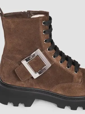 ROGER VIVIER Viv Rangers Truck Leather Ankle Booties