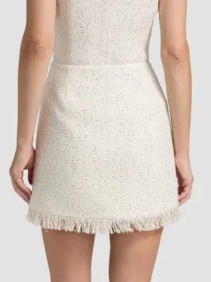 TOCCIN Maris Sequined Fringe-trimmed Miniskirt