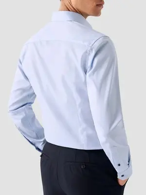Eton Slim-fit Cotton Twill Button-front Shirt - Blue