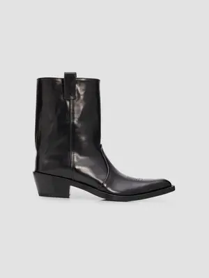 Khaite Clive 35mm Leather Ankle Boots - Black
