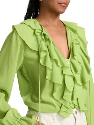 TOCCIN Tobi Ruffled Georgette Blouse