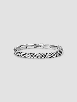 David Yurman Chevron Link Bracelet In Sterling 7.6mm - Silver